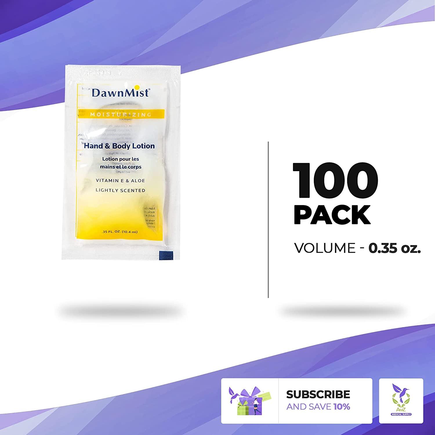 Dukal Moisturizing Lotion Pack - 100 Hand & Body Lotion Single-Use ...