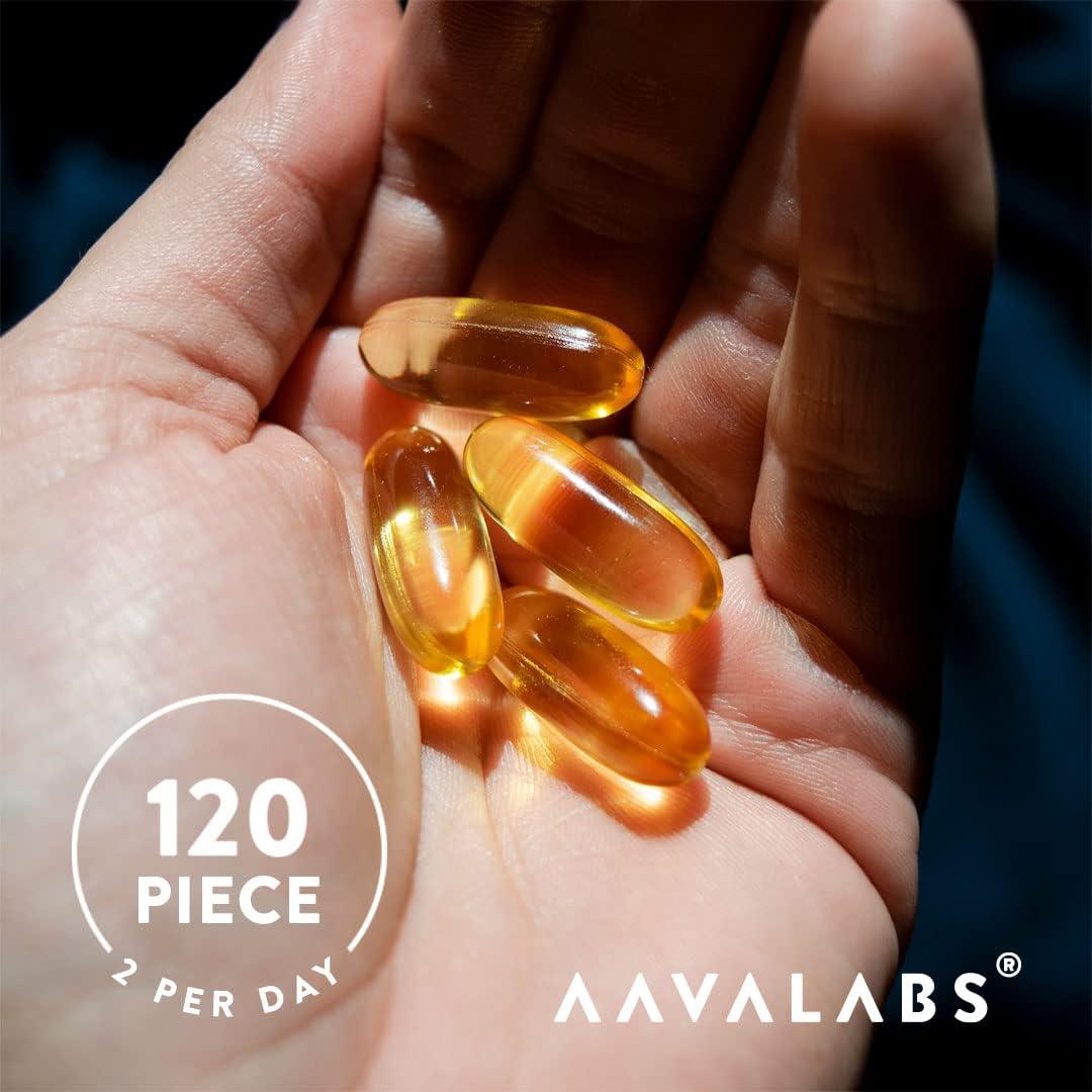 AAVALABS Omega 3 Fish Oil 2000mg - High Strength 1000mg EPA + 500mg DHA ...