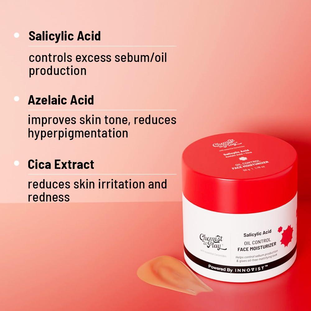 Oil Control Face Moisturiser with 0.5% Salicylic Acid | Mineral Oil ...