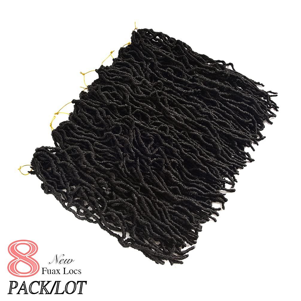 18 Inch 8 Packs Faux Locs Crochet Hair for Black Women - Upgrade Pre ...