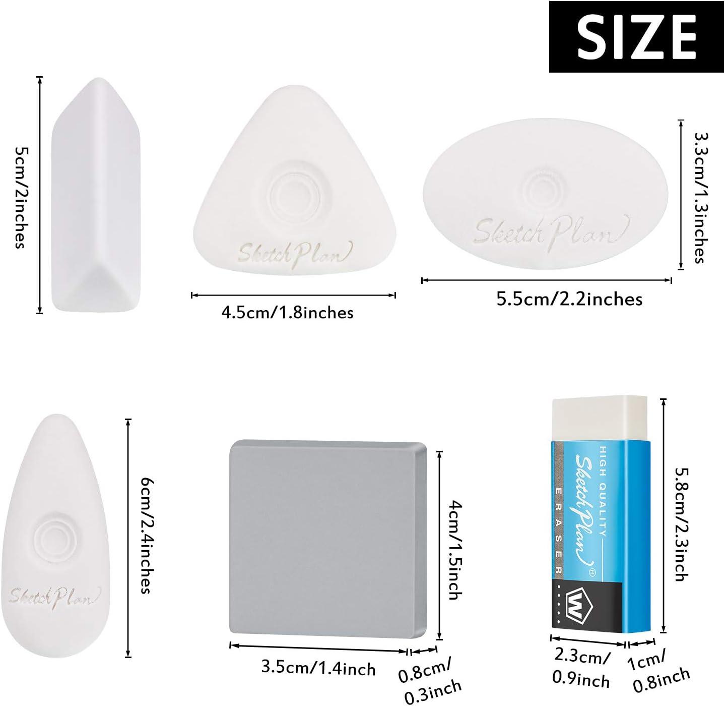 Zonon 12-Piece Drawing Art Eraser Set - Various Shapes for Artists ...