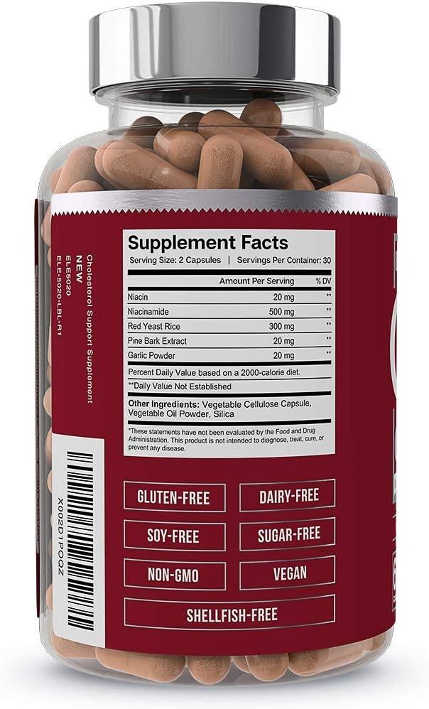 CholestAid - Cholesterol Support Supplement with Red Yeast Rice, Garlic ...