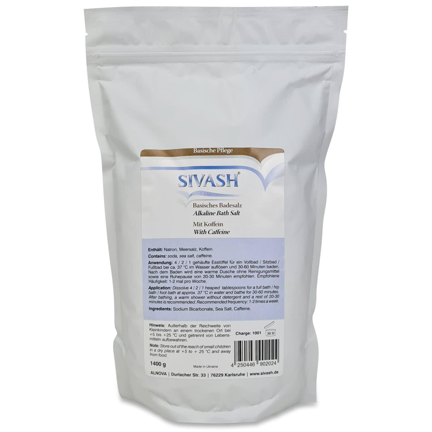 Buy SIVASH Alkaline Bath Salt with Baking Soda Sea Salt & Caffeine ...