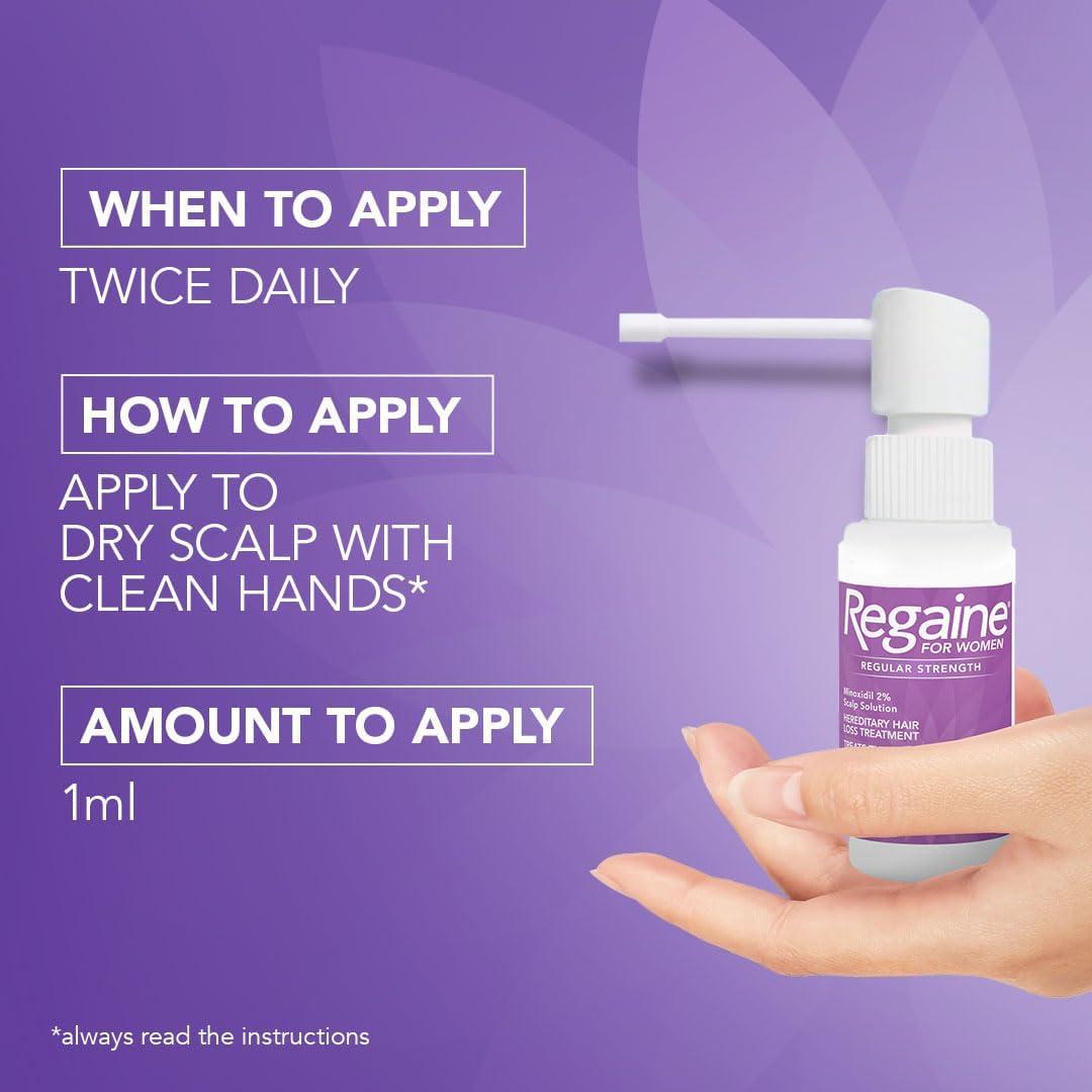 Regaine for Women Regular Strength Scalp Solution 60ml - 2% Minoxidil ...