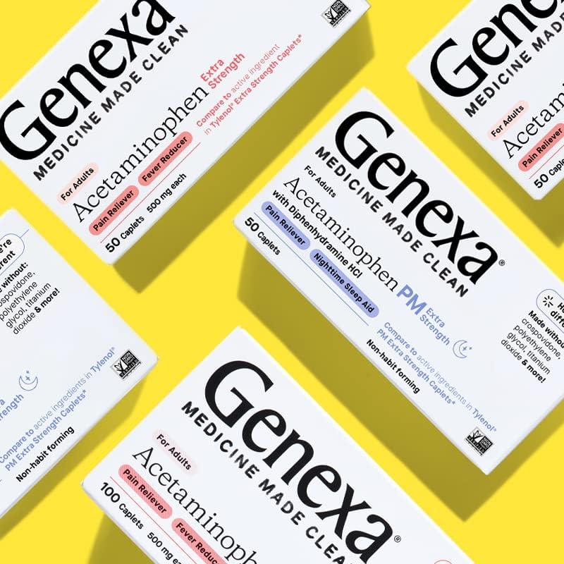 Genexa Extra Strength Acetaminophen Caplets 500mg - 100 Count Pain ...