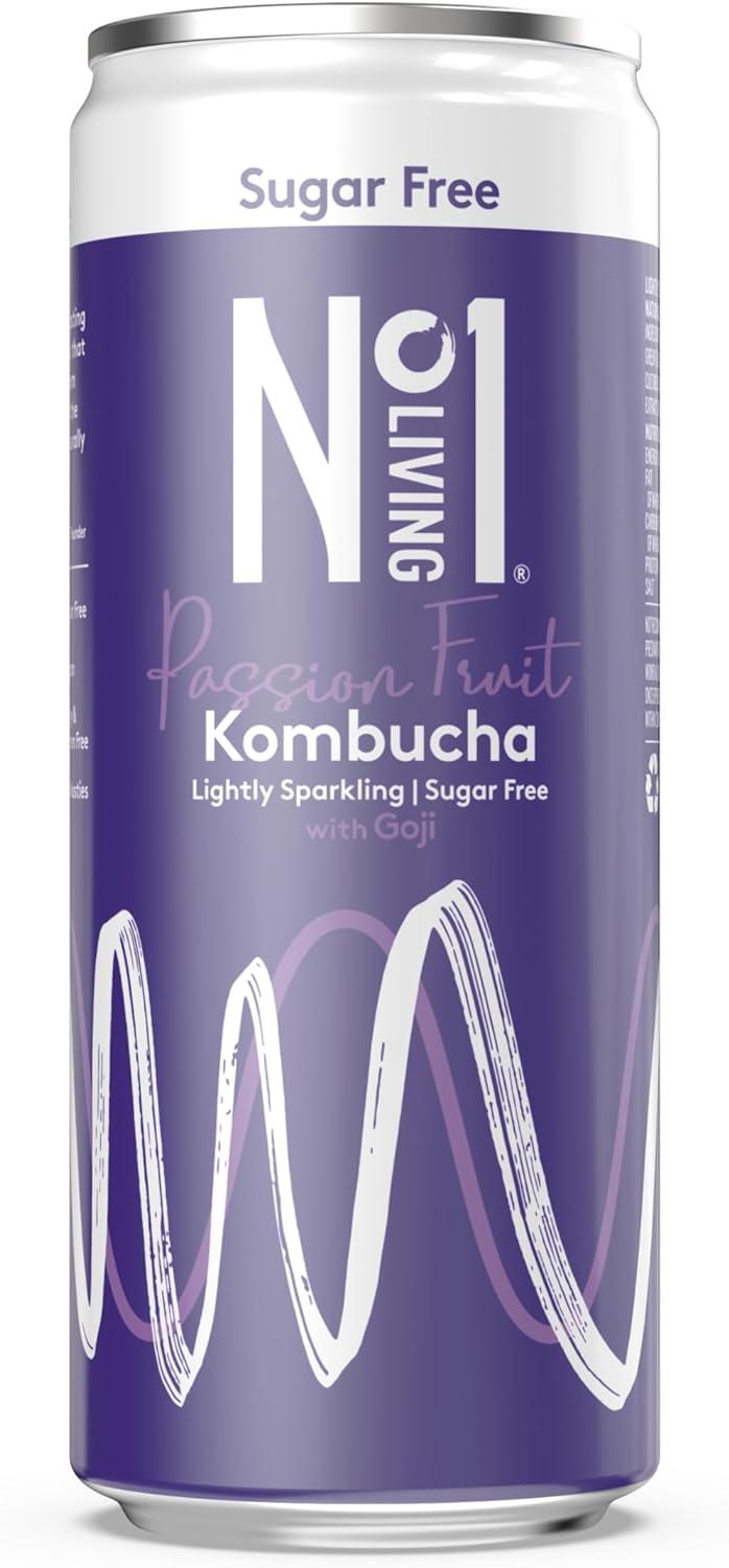 No.1 Living Kombucha Drink 24x 250ml Cans - Passion Fruit - Sugar Free ...