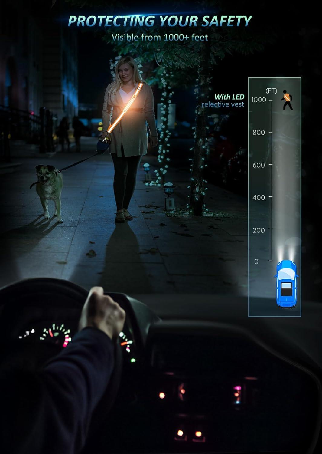 YLZZRS Reflective LED Belt Stripe - High Visibility Safety Lights for ...