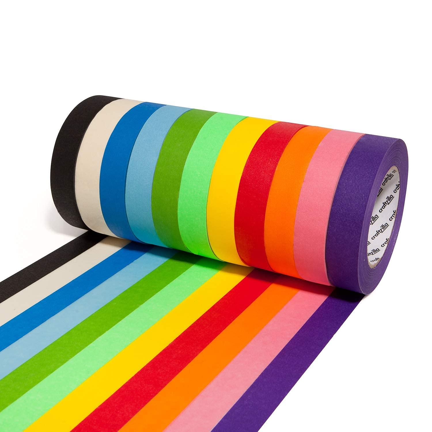Craftzilla Colored Masking Tape 11 Extra Large Rolls 1 815 Feet x 1 ...