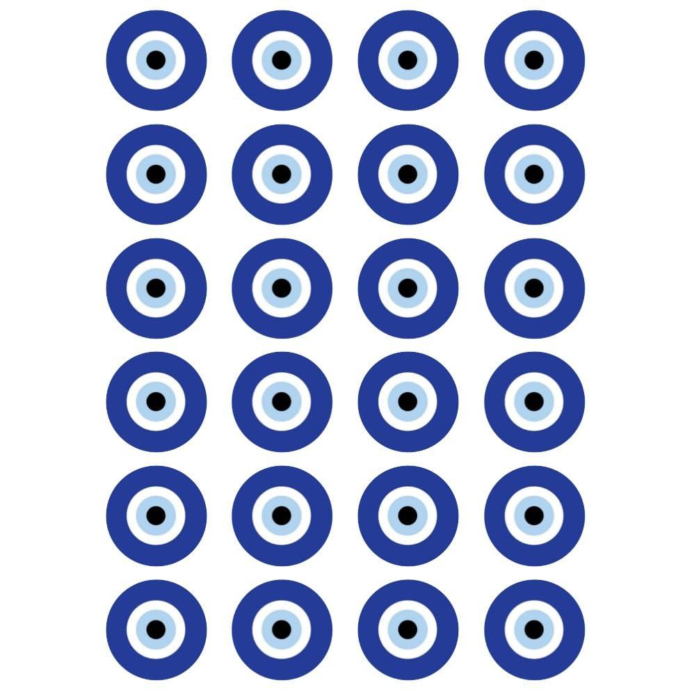 24 x Evil Eye Edible Wafer or Icing Cupcake Toppers Fun Xmas Party Cake ...