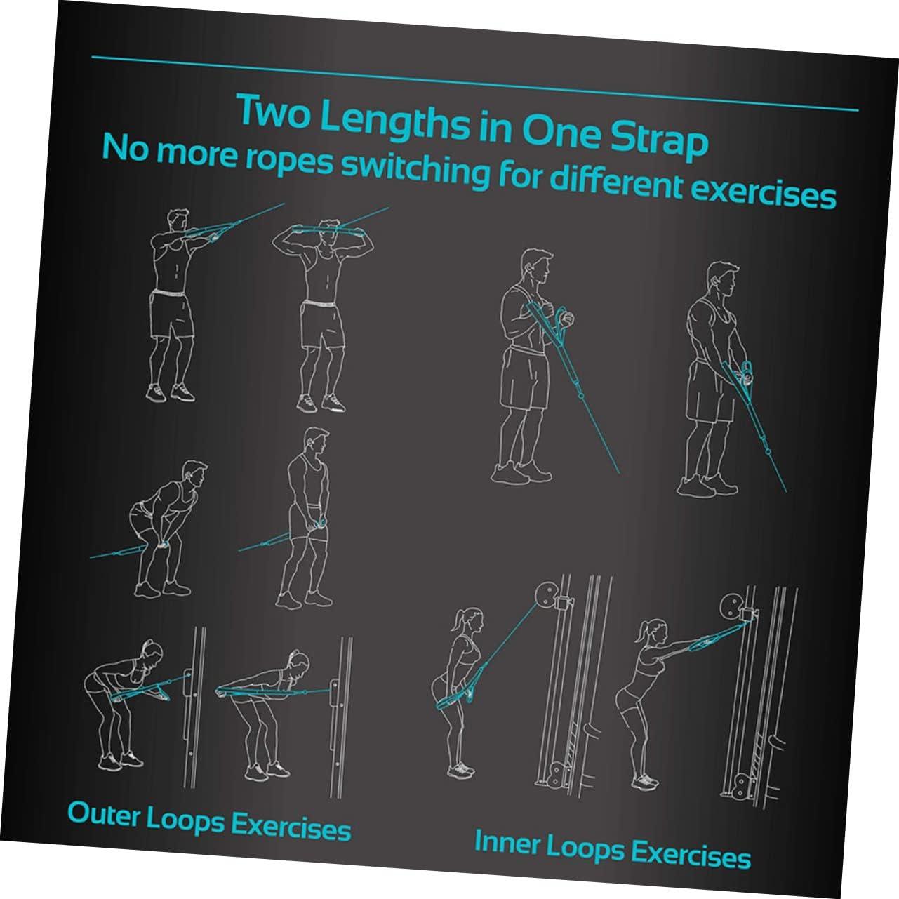 POPETPOP 4pcs Pull down Training Webbing Biceps Training Rope Fitness ...