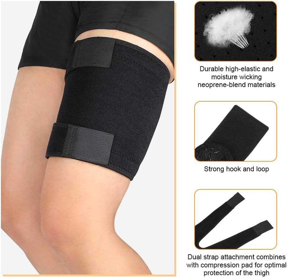 Thigh Support Brace & Hamstring Compression Sleeve | Anti-Slip Quad ...
