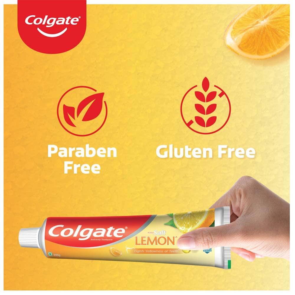 Colgate Active Lemon & Salt Healthy White Toothpaste 200g - Whitening ...