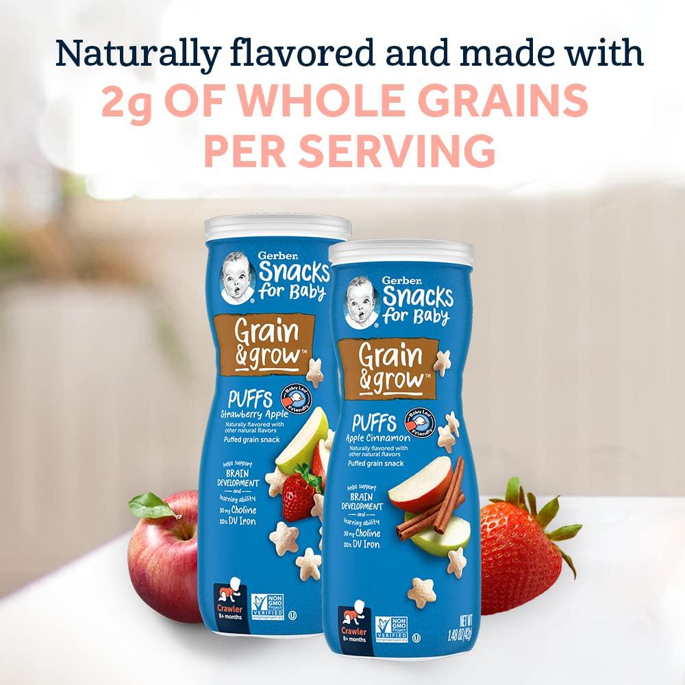 Gerber Baby Snacks Puffs Apple Cinnamon 1.48 Ounce (Pack of 6) | Buy ...