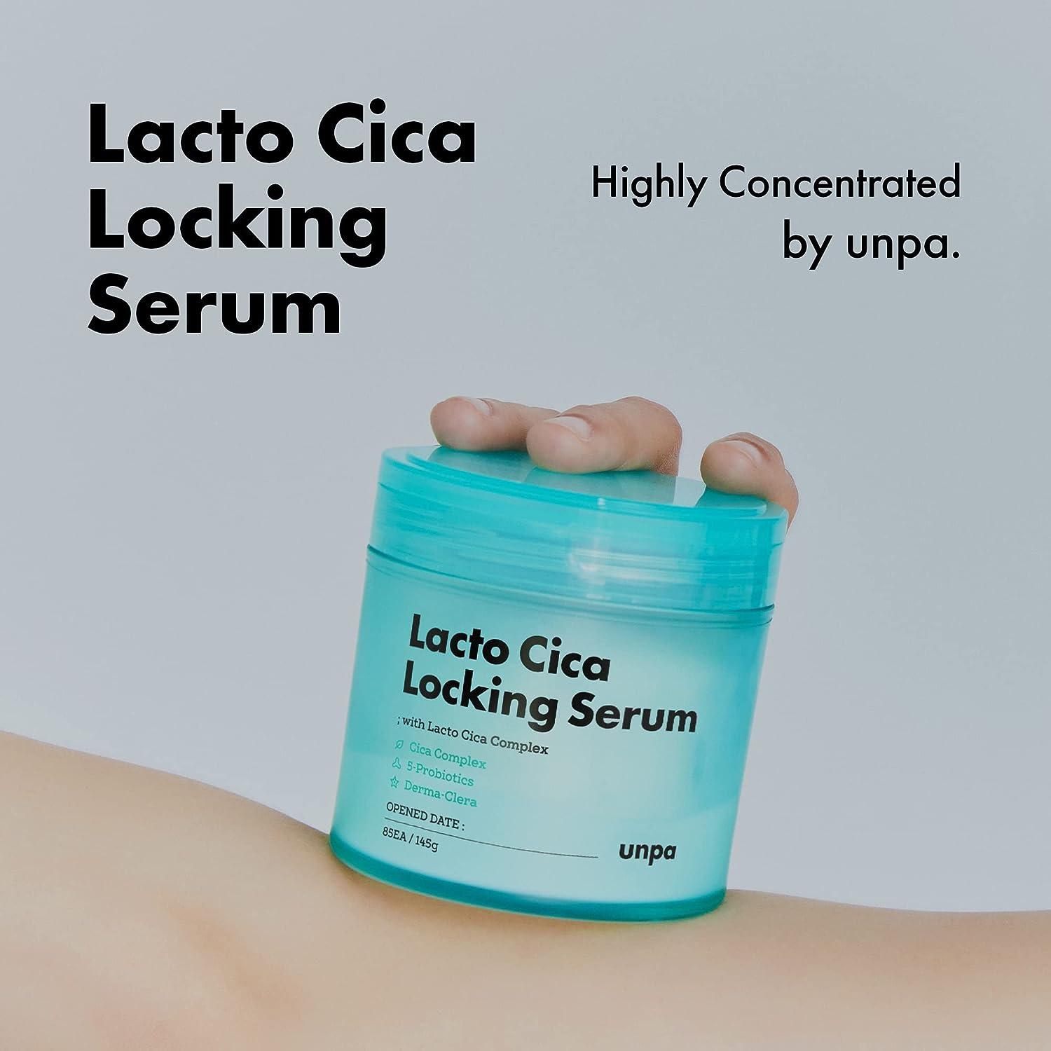 UNPA Lacto Cica Locking Glow Serum 85 Face Pads | Hydrating Korean Beauty Serum for Glowing Skin ...