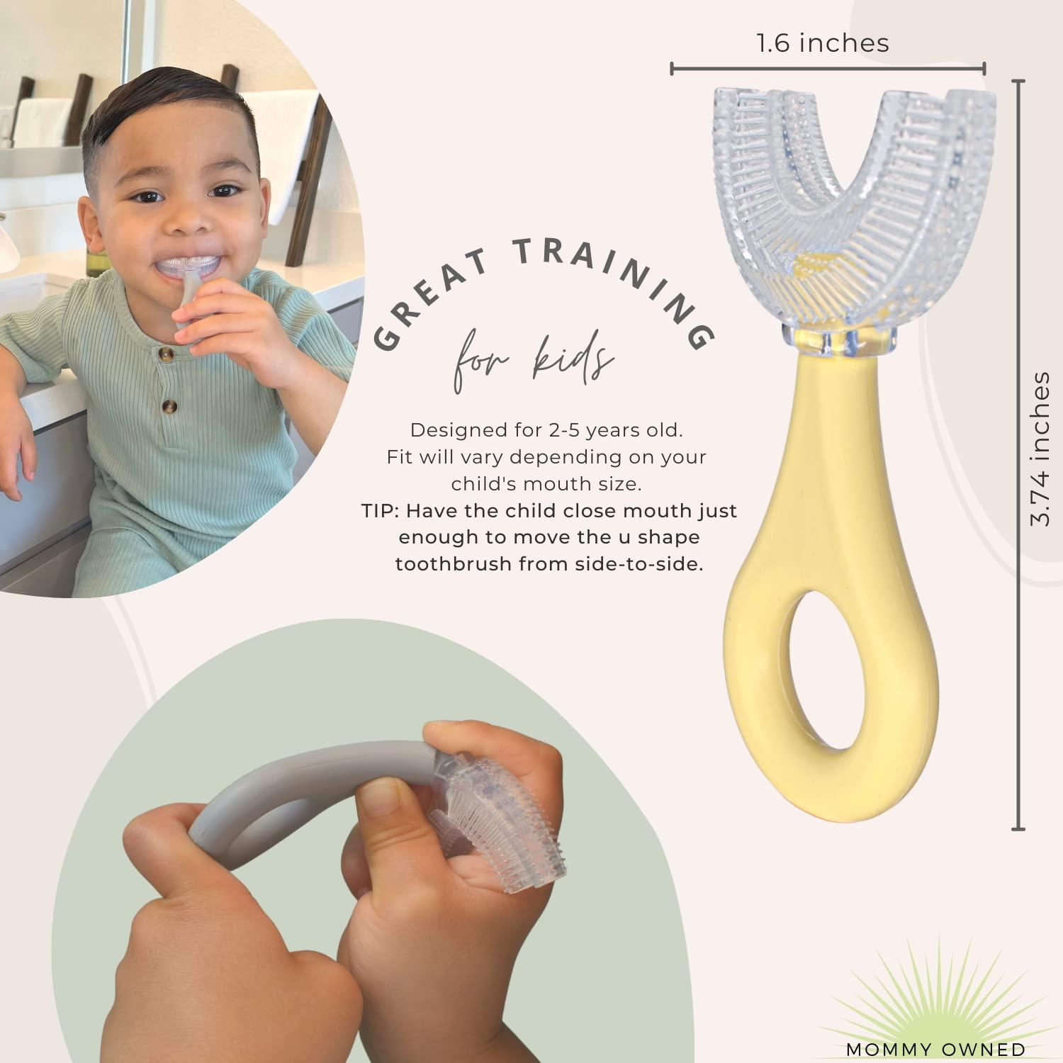 Happy Bubble Premium Soft Silicone U-Shaped Toddler Toothbrush - Pink ...