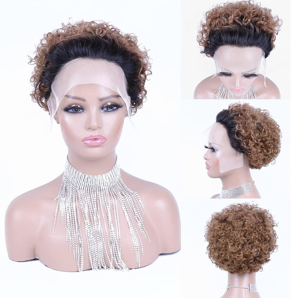Blonde Pixie Cut Lace Front Wig | Short Curly Human Hair | Pre-Plucked ...