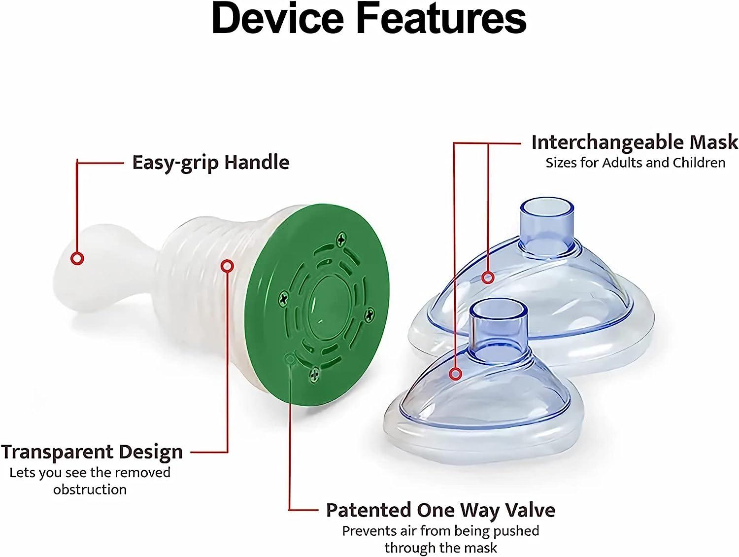 2 Set Choking Rescue Device with CPR Masks | Portable First Aid Kit for ...
