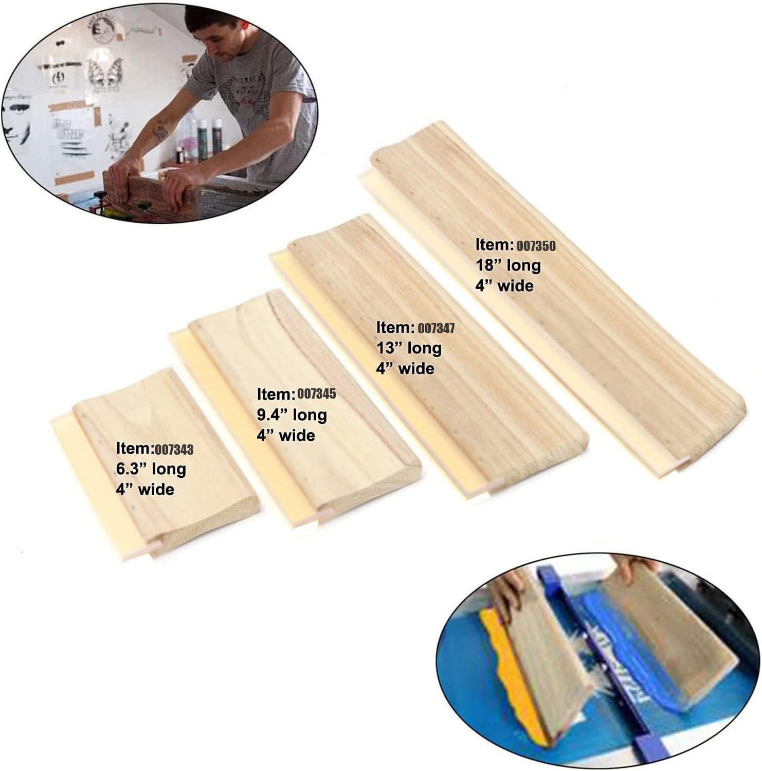 INTBUYING Screen Printing Squeegee - 6.3 Wooden Handle with Rubber ...