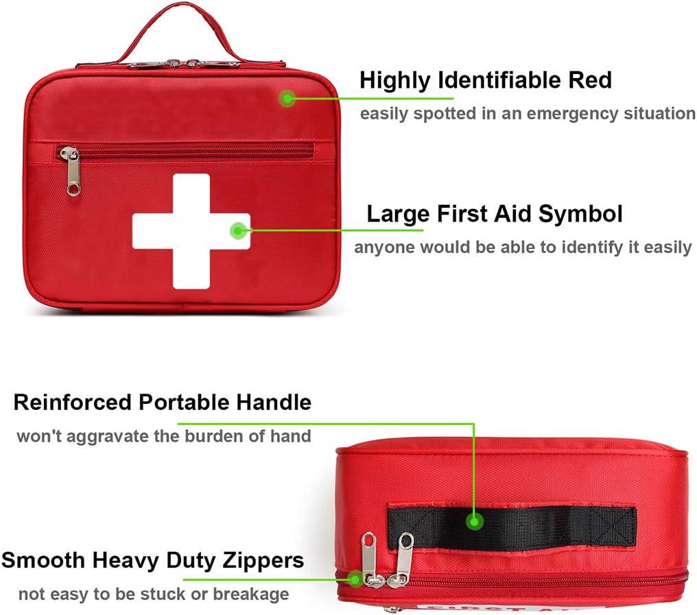 Empty First Aid Bag - Multi-Pocket Emergency Medical Kit for Home ...