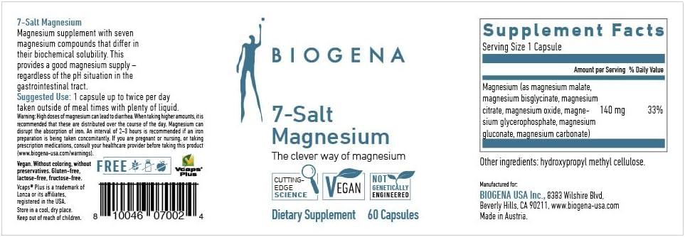 Biogena 7-Salt Magnesium Complex - 7 Forms Supplement for High ...