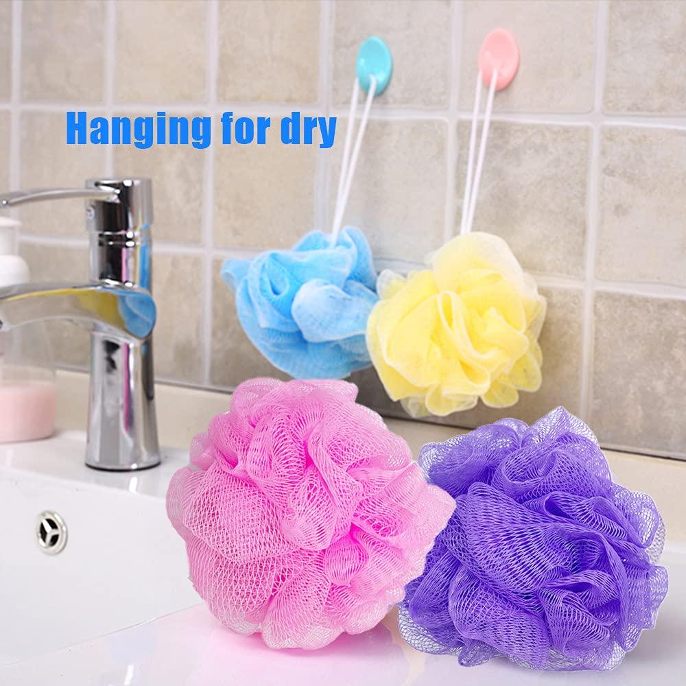 10 Pack Colorful Mesh Bath Sponges - Soft Exfoliating Scrubber for Kids ...