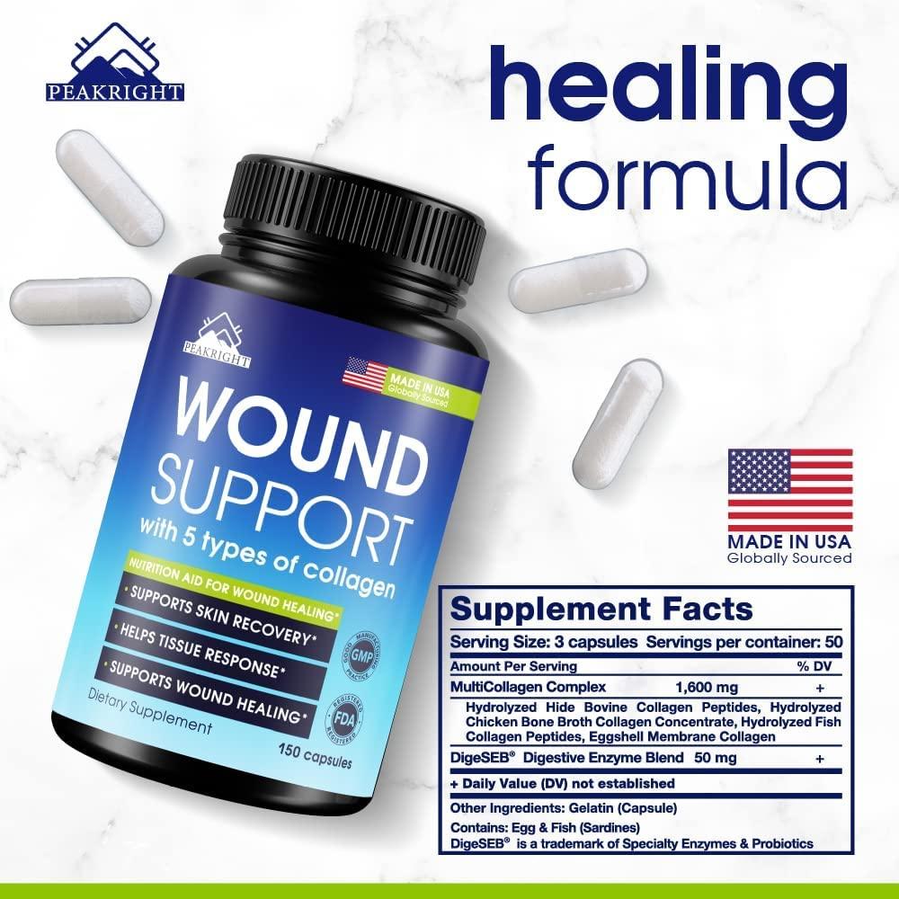 Wound Healing Scar Pills - Made in USA for Surgery Recovery & Support ...