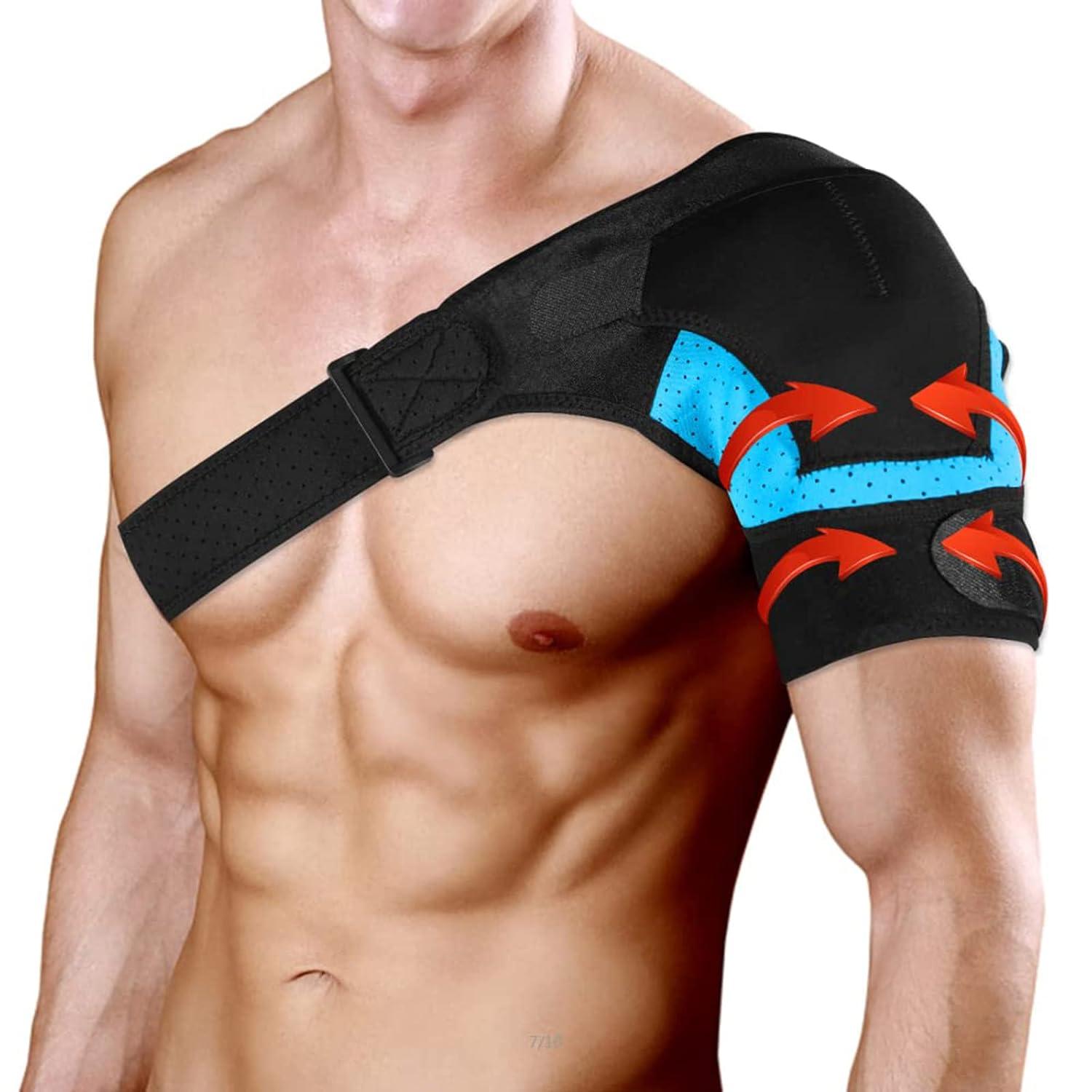 Adjustable Neoprene Shoulder Support Bandage - Unisex Fits Left & Right ...