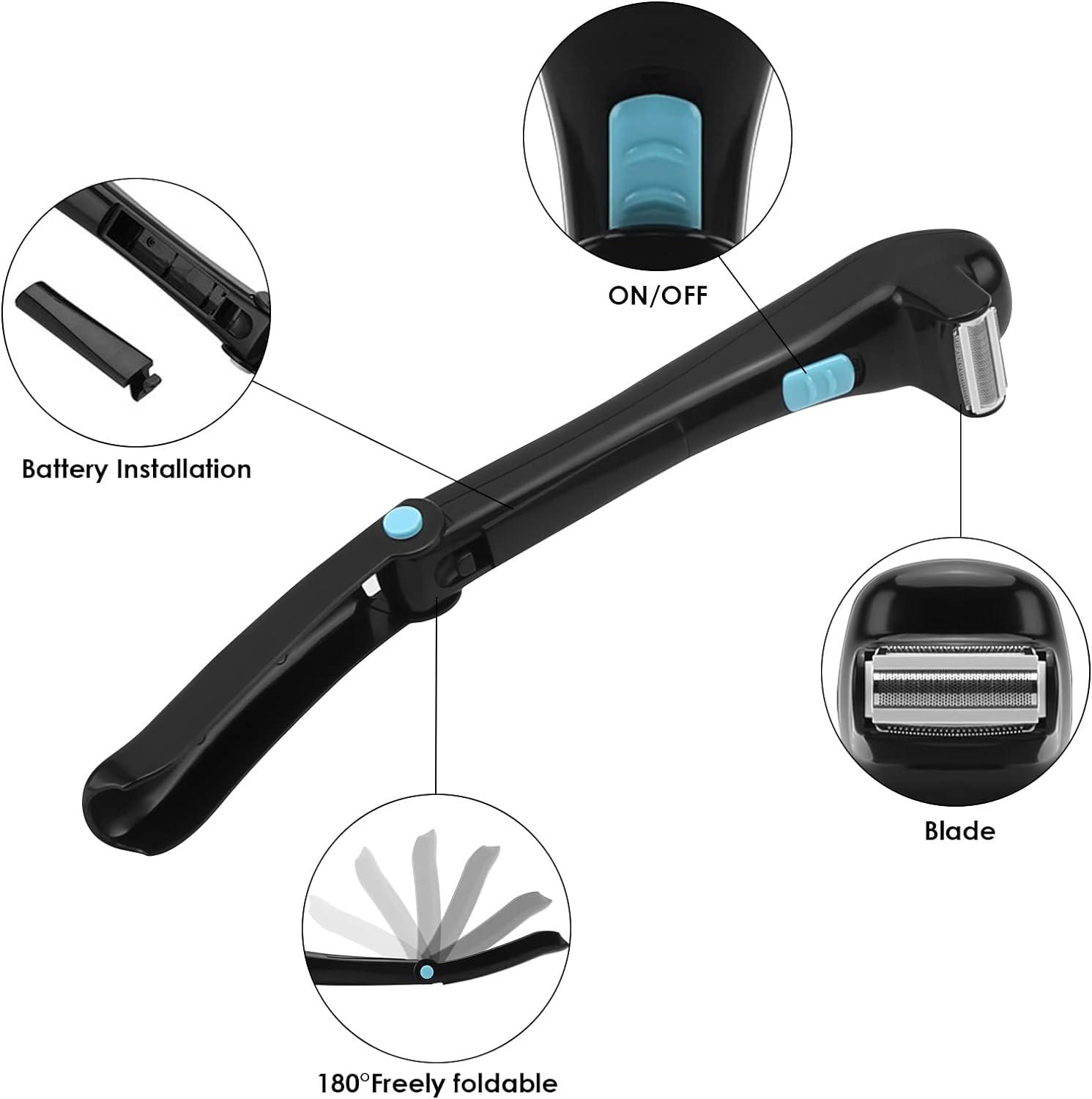 Electric Back Shaver - Foldable Grooming Tool for Men | Wet or Dry ...