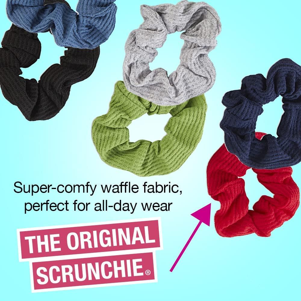 Scunci by Conair The Original Scrunchie Waffle Knit Scrunchies in Navy ...