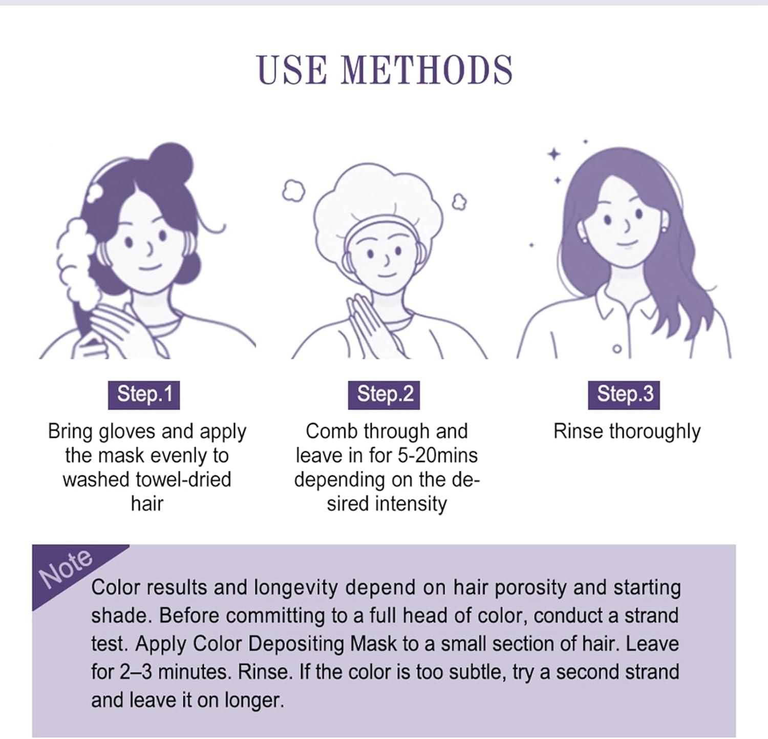 Purple Semi-Permanent Hair Dye & Color Refresh Mask - Instantly ...