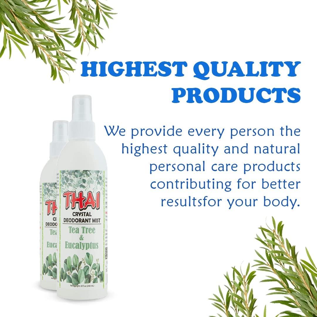 Thai Crystal Deodorant Mist 8 oz (Tea Tree & Eucalyptus) - Natural ...