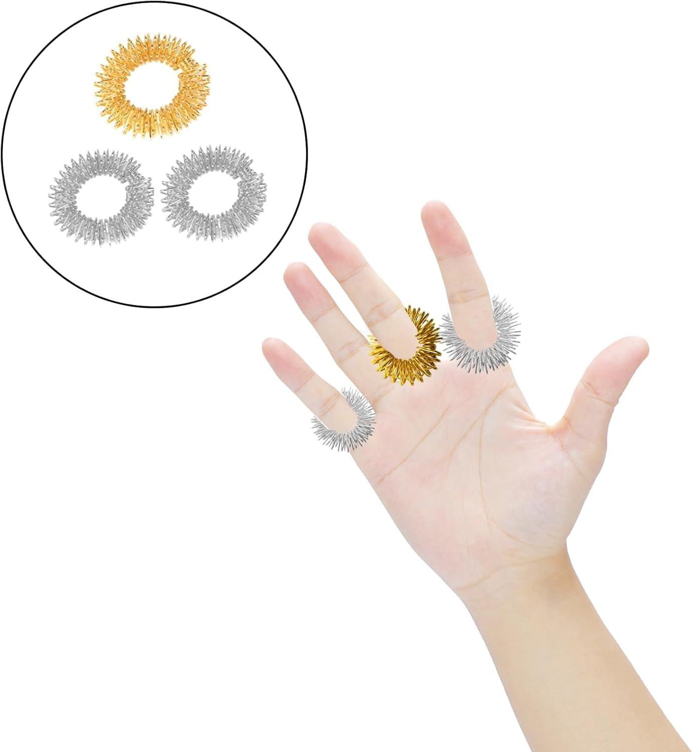 16-Piece Finger Massage Rings Set - Acupressure & Osteoarthritis Relief ...