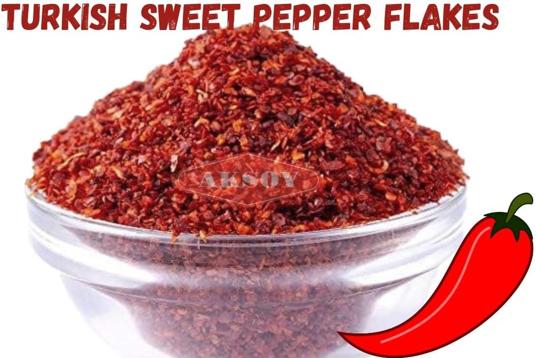 Premium Turkish Sweet Red Pepper Flakes 200g | 3-4mm Size | Aksoy ...