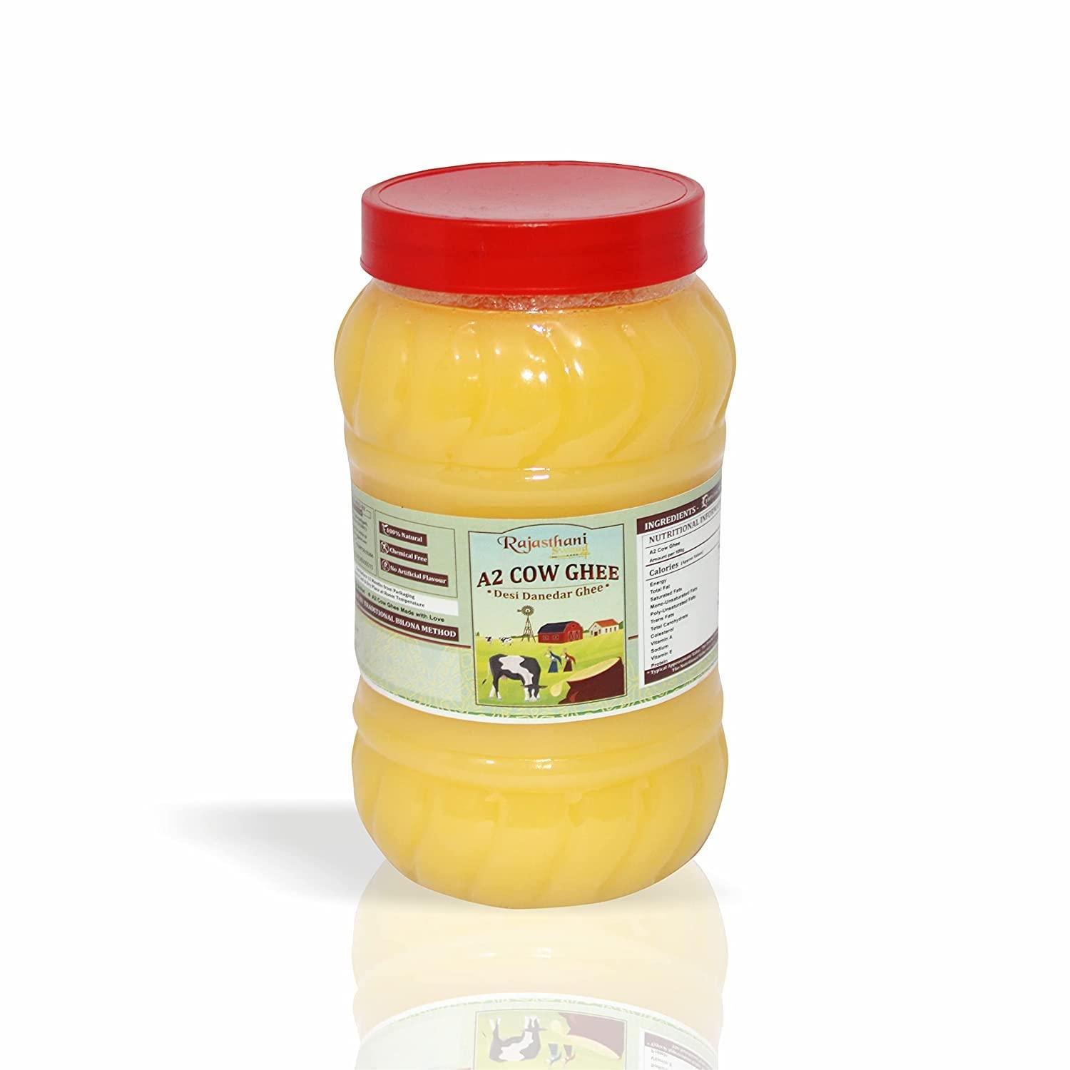 Rajasthani Swaad A2 Desi Cow Ghee 1000 ml - Organic Vedic Bilona Ghee ...
