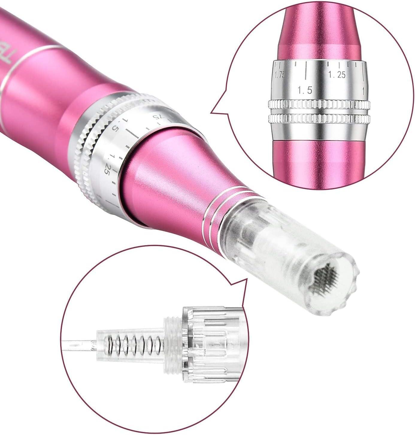 TBPHP Dermapen M1 Upgraded Electric Wireless Beauty Pen LCD Screen with 12 Replacement ...