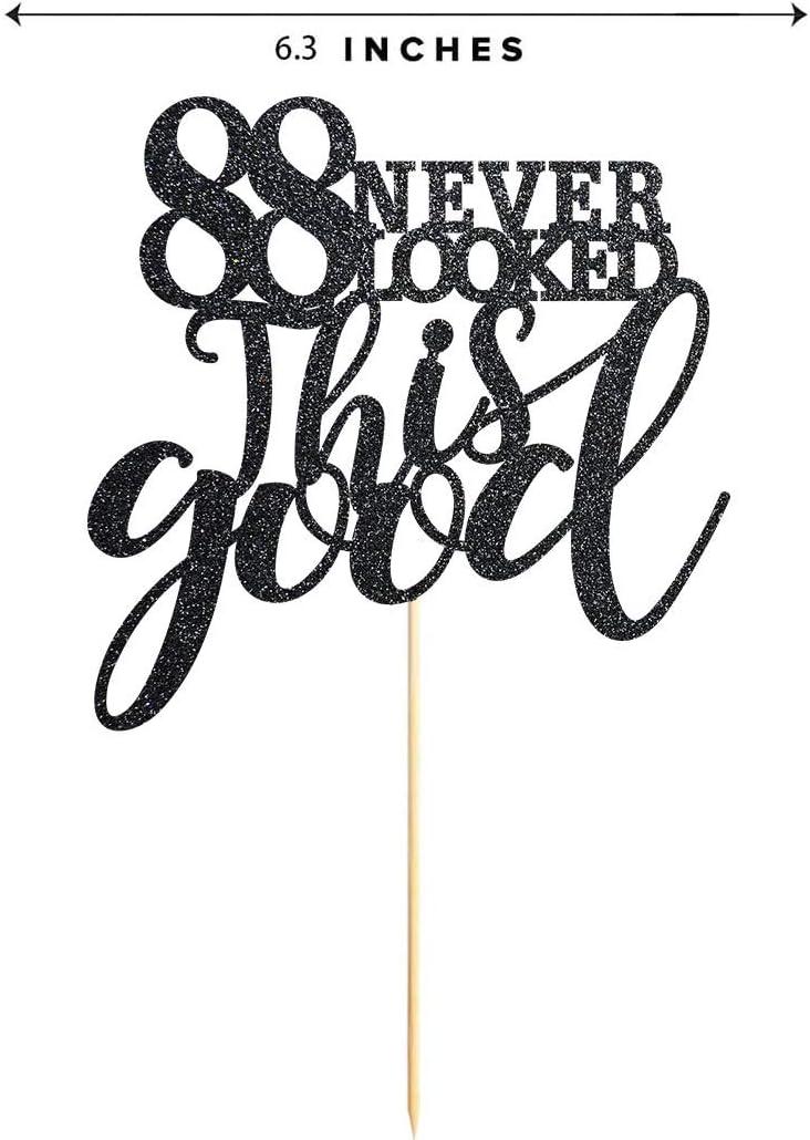 88 Black Glitter Happy 88th Birthday Cake Topper Cheers to 88 Years ...