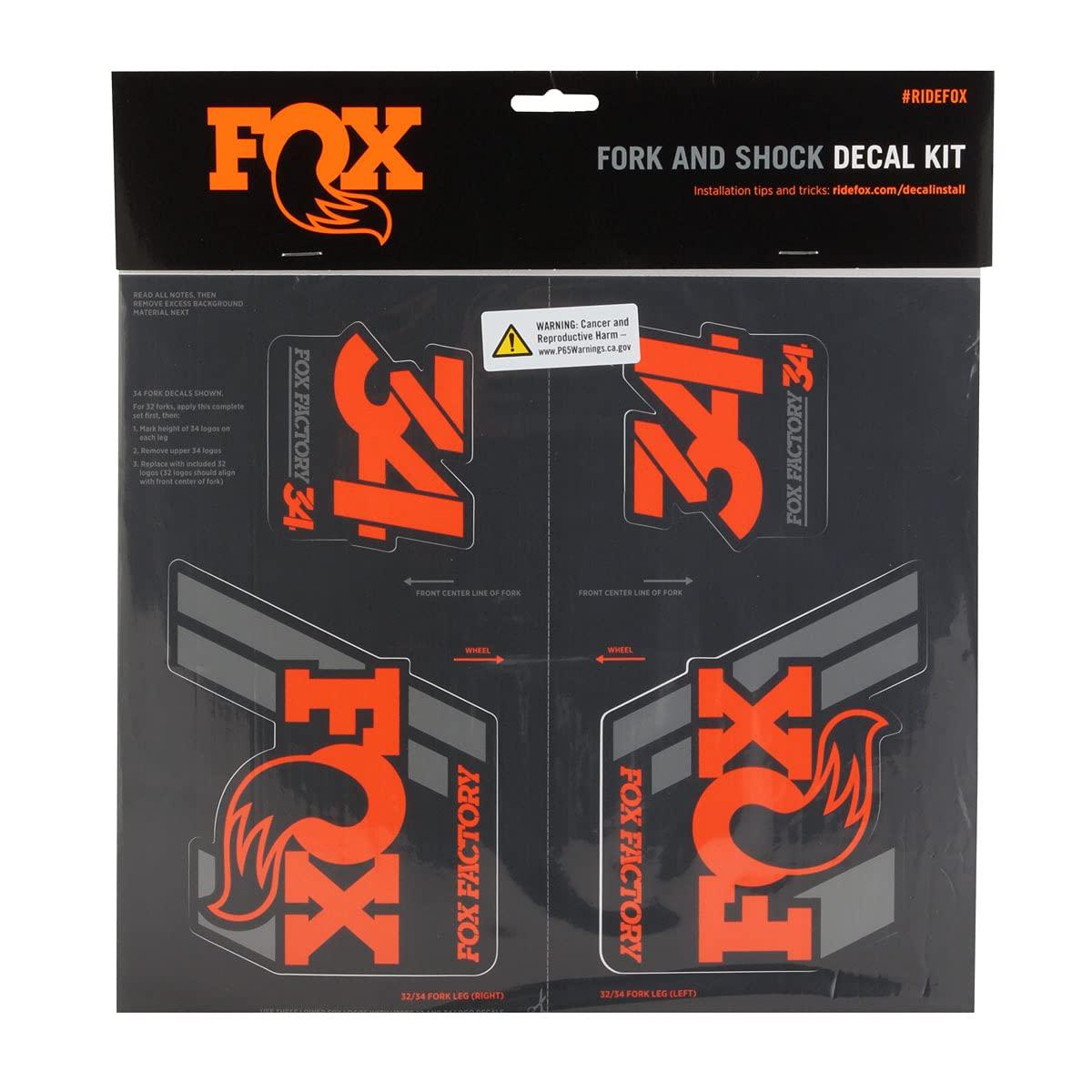 Fox Racing Shox Heritage Fork and Shock Decal Kit Orange - One Size ...