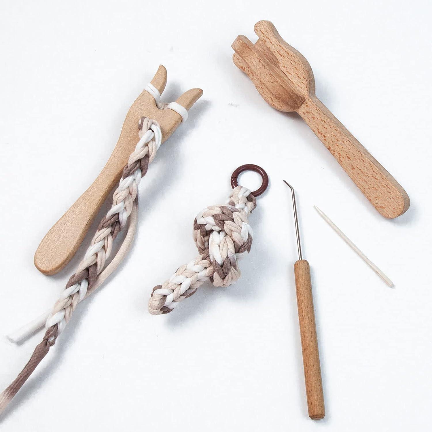 Lucet Fork and Needle Kit - 8Pcs Wooden Crochet Fork Set for DIY ...