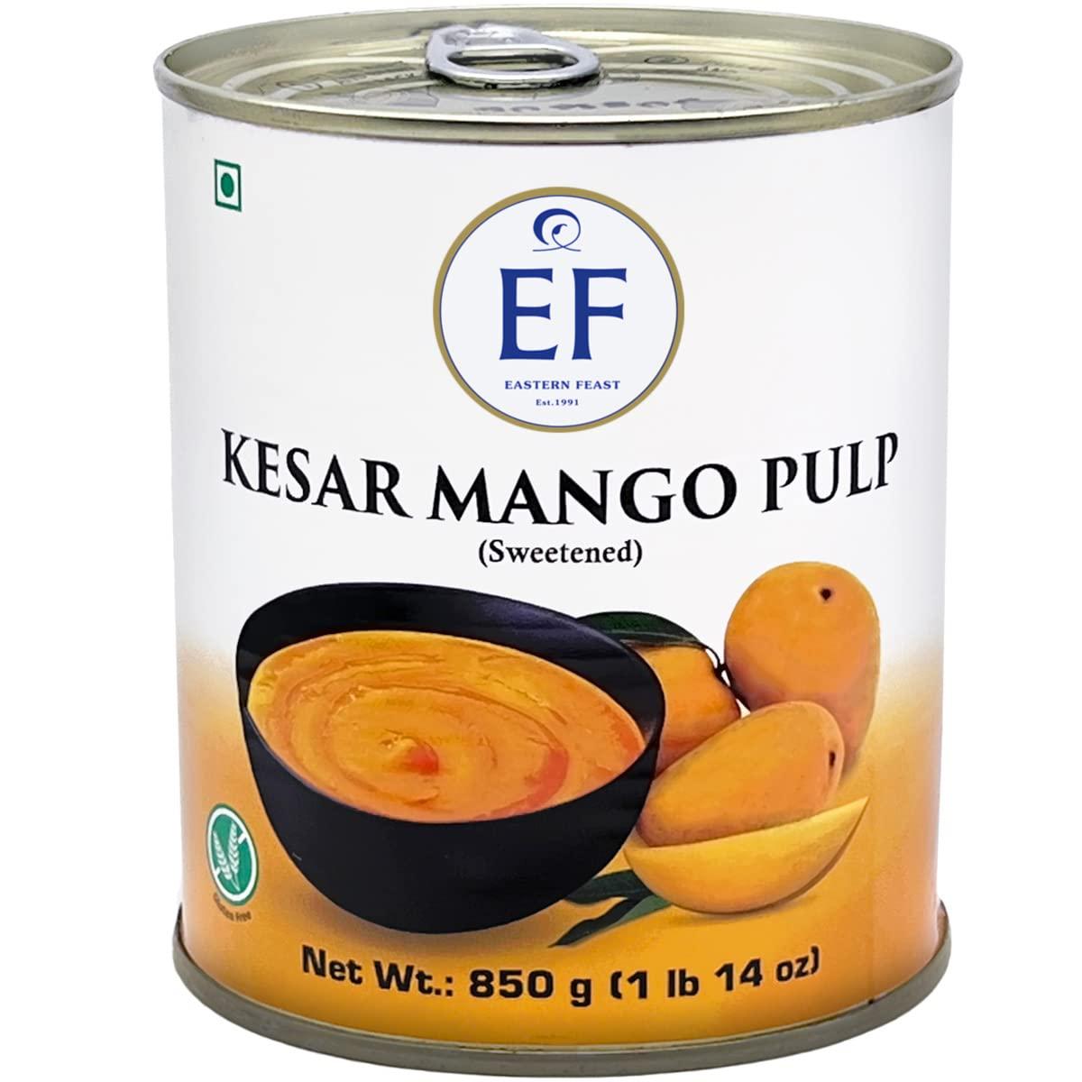Eastern Feast Kesar Mango Pulp 30oz x 4 - Delicious Indian Mango Puree ...