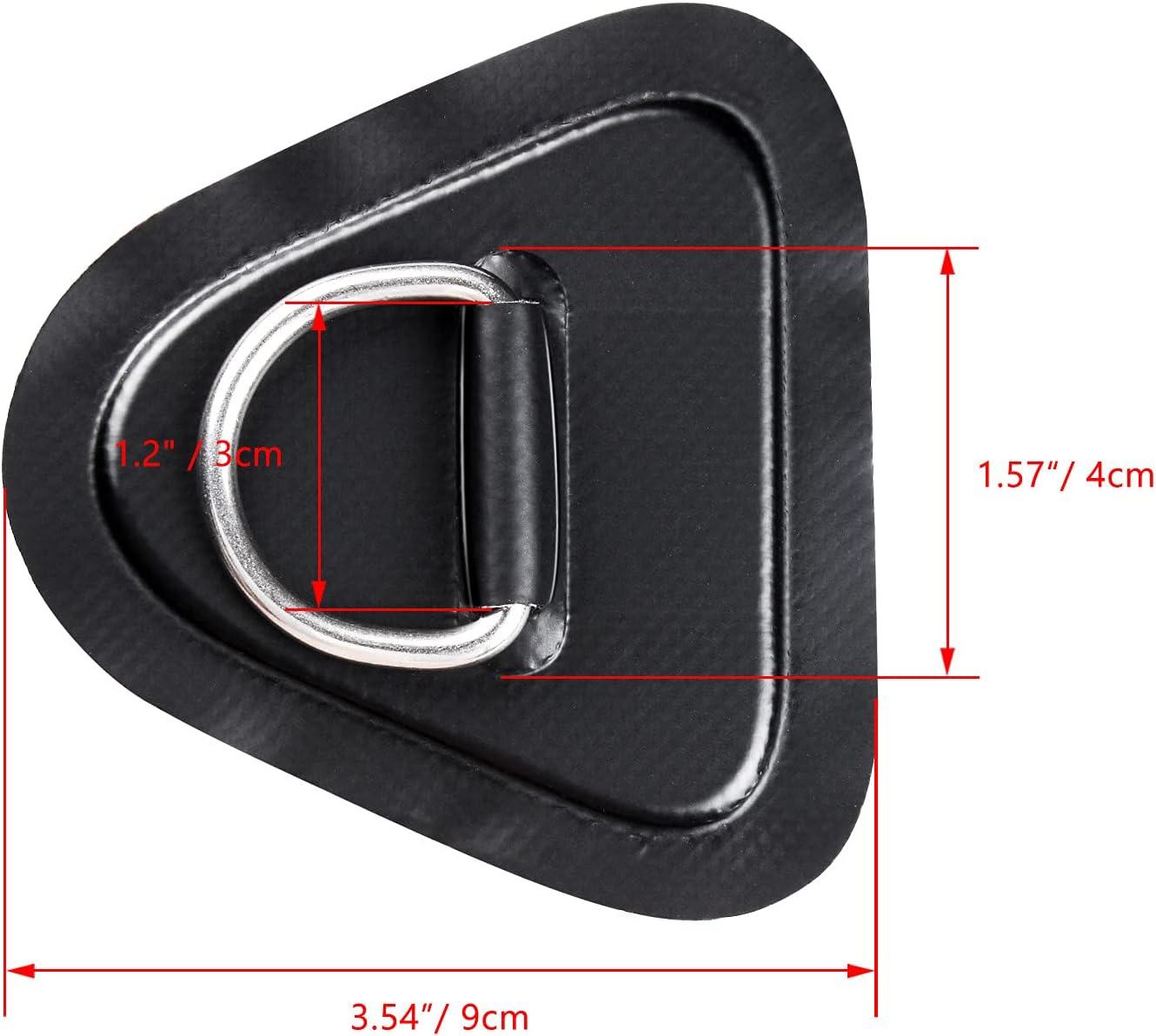 TOBWOLF 6 Pack Stainless Steel D-Ring Patch for Inflatable Boat Kayak ...