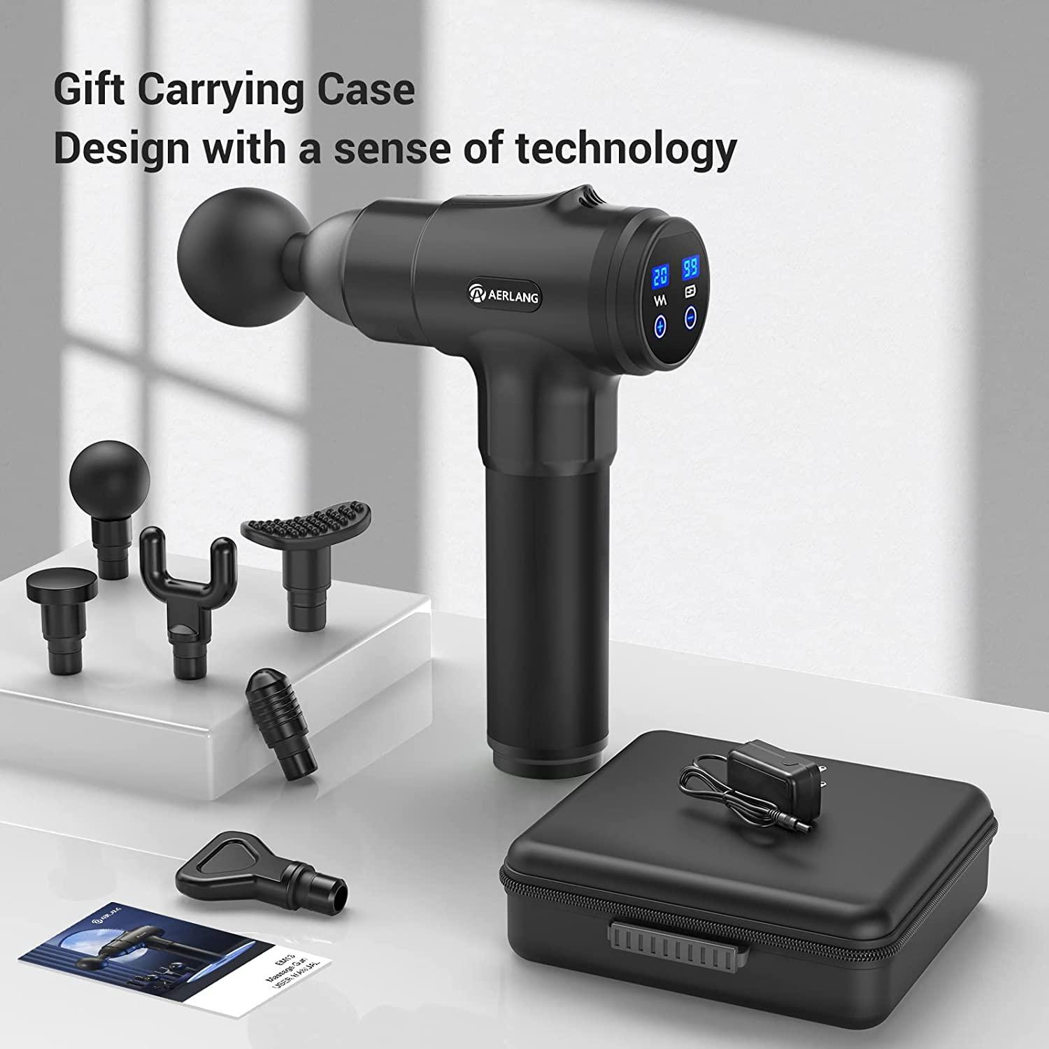 AERLANG Massage Gun - Portable Deep Tissue Massager for Back and Neck Muscle Relief | Quiet ...