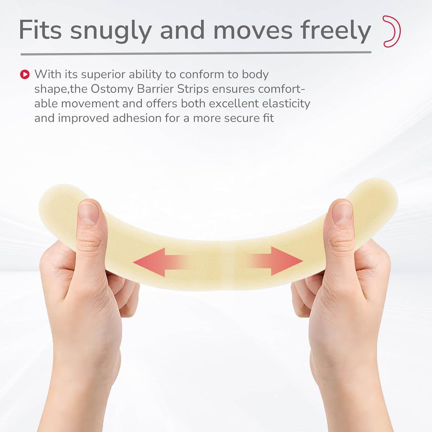 Ostomy Barrier Strips - Elastic Colostomy Tape Latex-Free Hydrocolloid ...