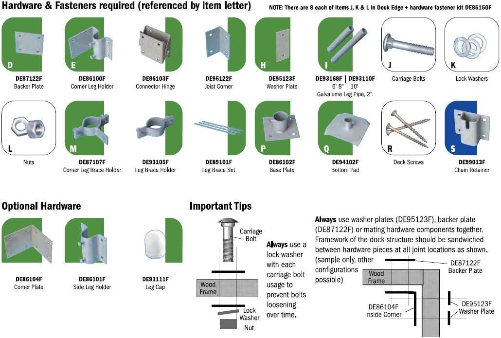 Dock Edge Stationary Dock Hardware Connector Hinge Kit | Buy Now with ...
