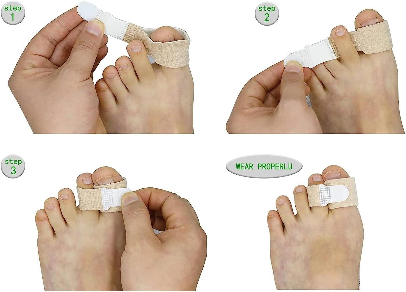 Hammer Toe Straighteners - 6 Toe Bandages Protectors for Overlapping ...