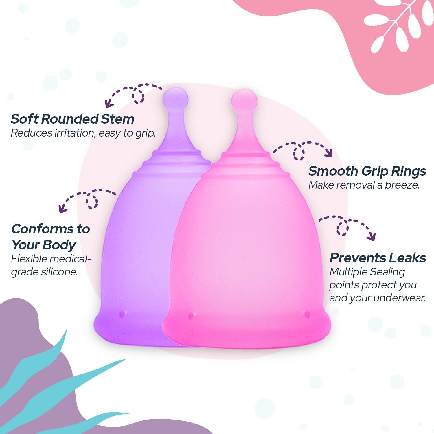 EcoBlossom Menstrual Cups - Set of 2 Reusable Period Cups | Soft ...