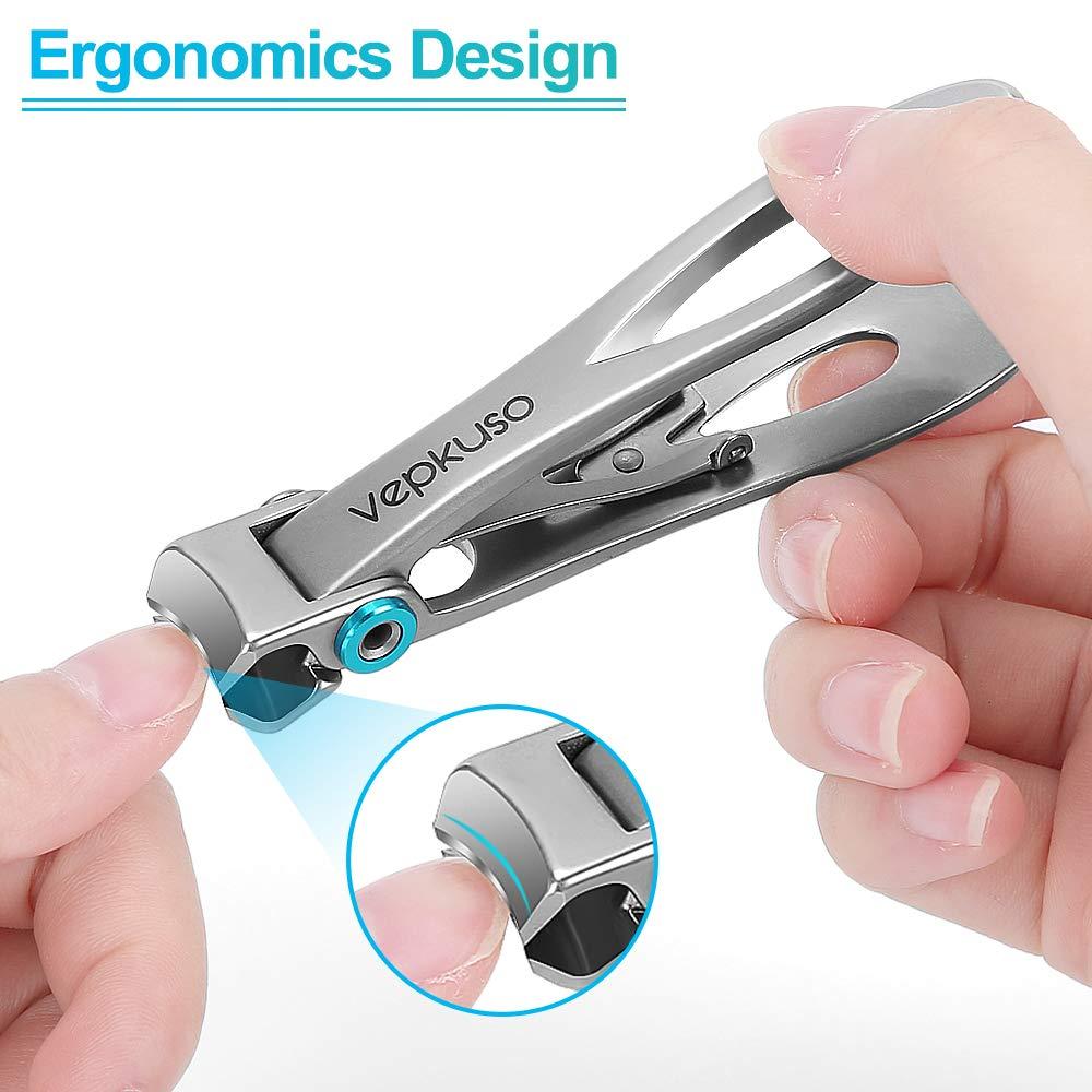 Vepkuso Thick Toenail Clipper Set - Wide Jaw Opening Stainless Steel ...