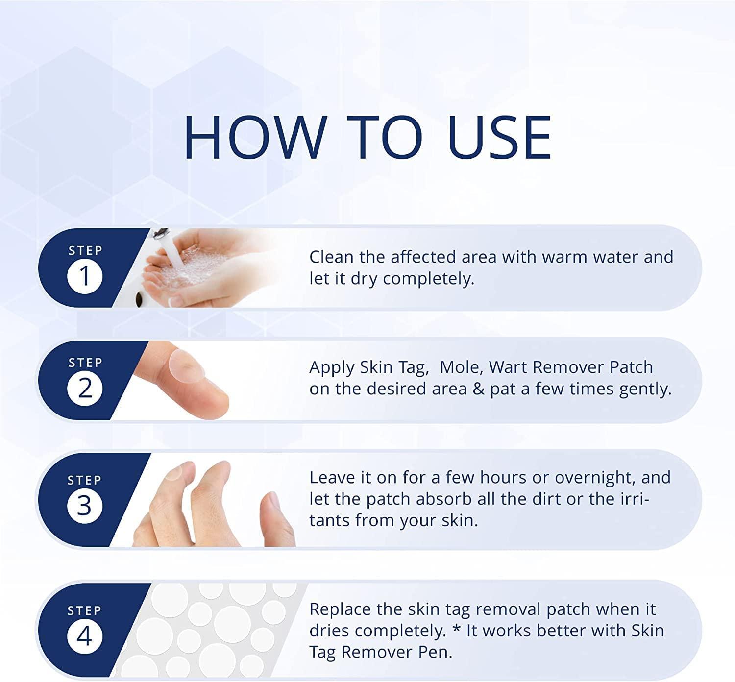 Skin Tag Remover Patches - 144 PCS | Natural & Safe Formula for ...