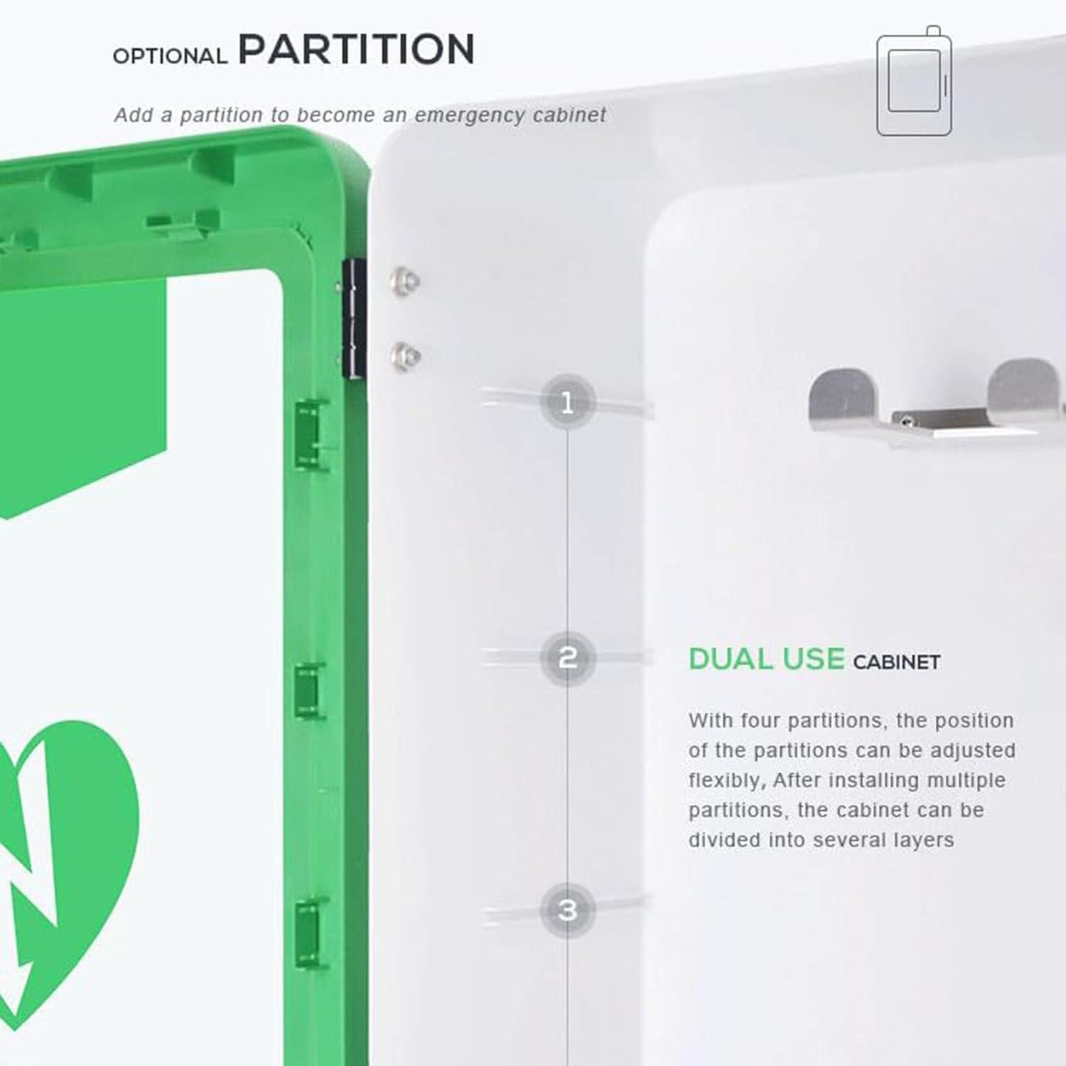 Yehozz AED Defibrillator Storage Cabinet | Wall-Mounted Heart ...