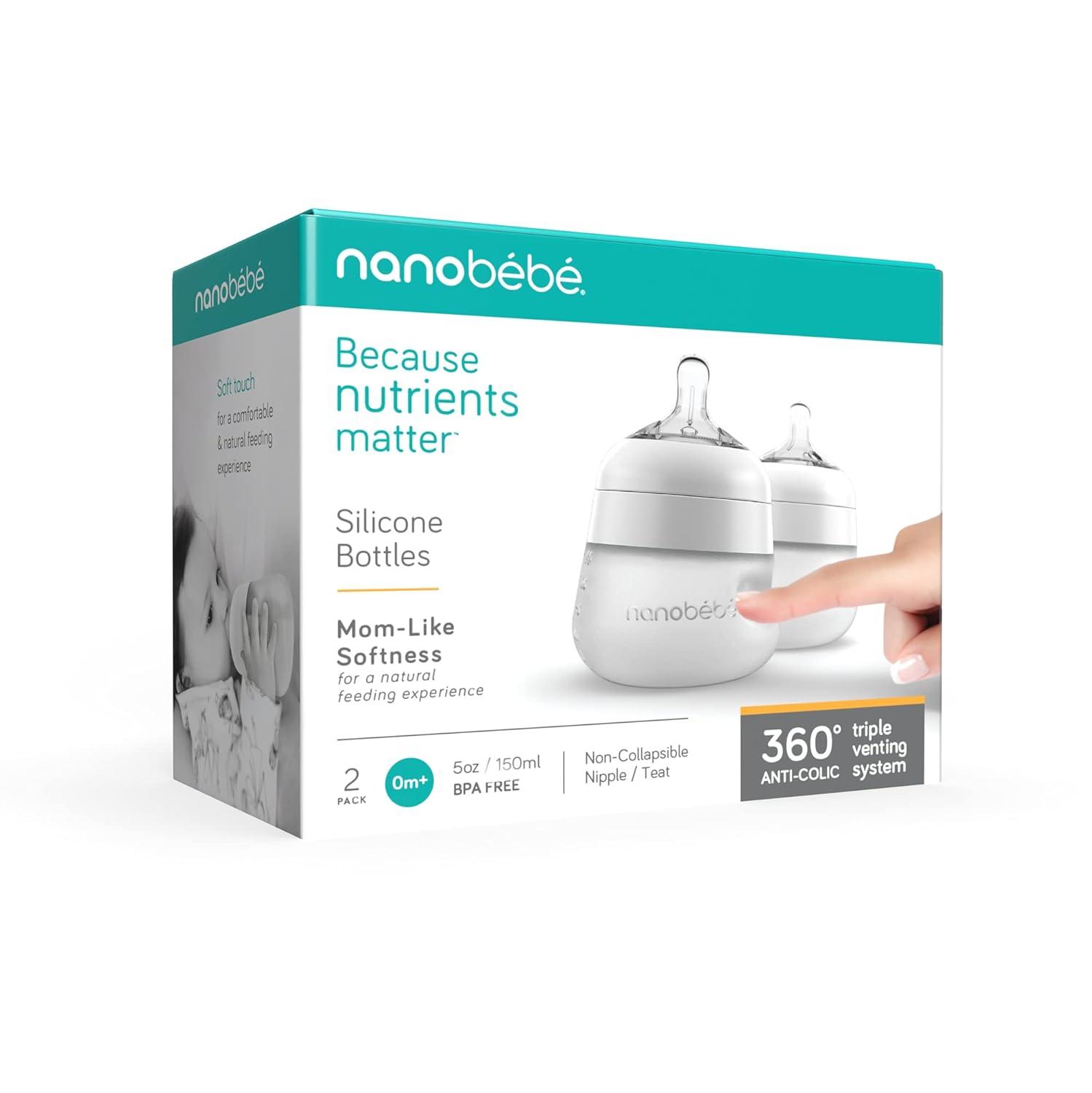 Nanob b Flexy Silicone Baby Bottle Anti-Colic Natural Feel Non ...