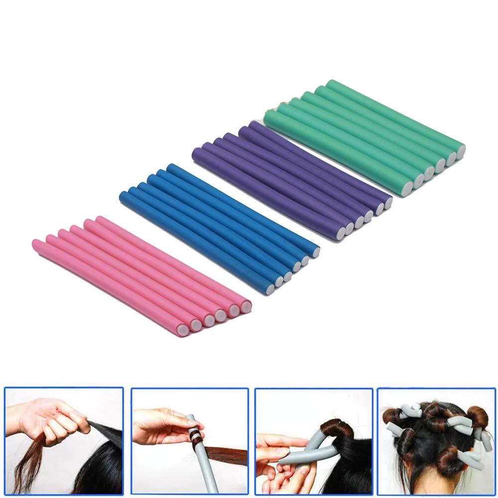 96 Pc Long Slim Bendy Hair Rollers Foam Flexi Perm Rods